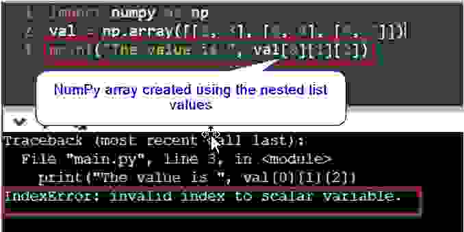 indexerror: invalid index to scalar variable.